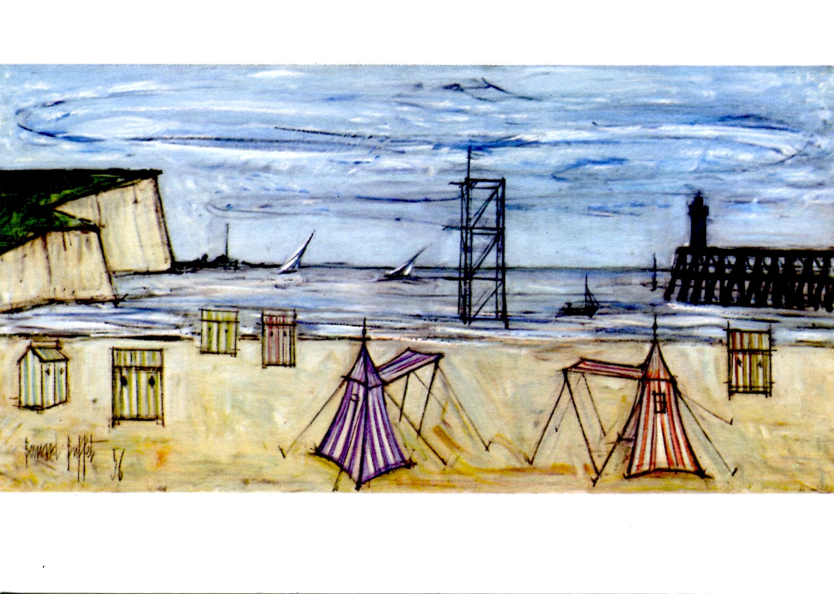 Plage, 1956 by Bernard Buffet - 4 X 6 Inches (10 Postcards) – Artistica Fine Art