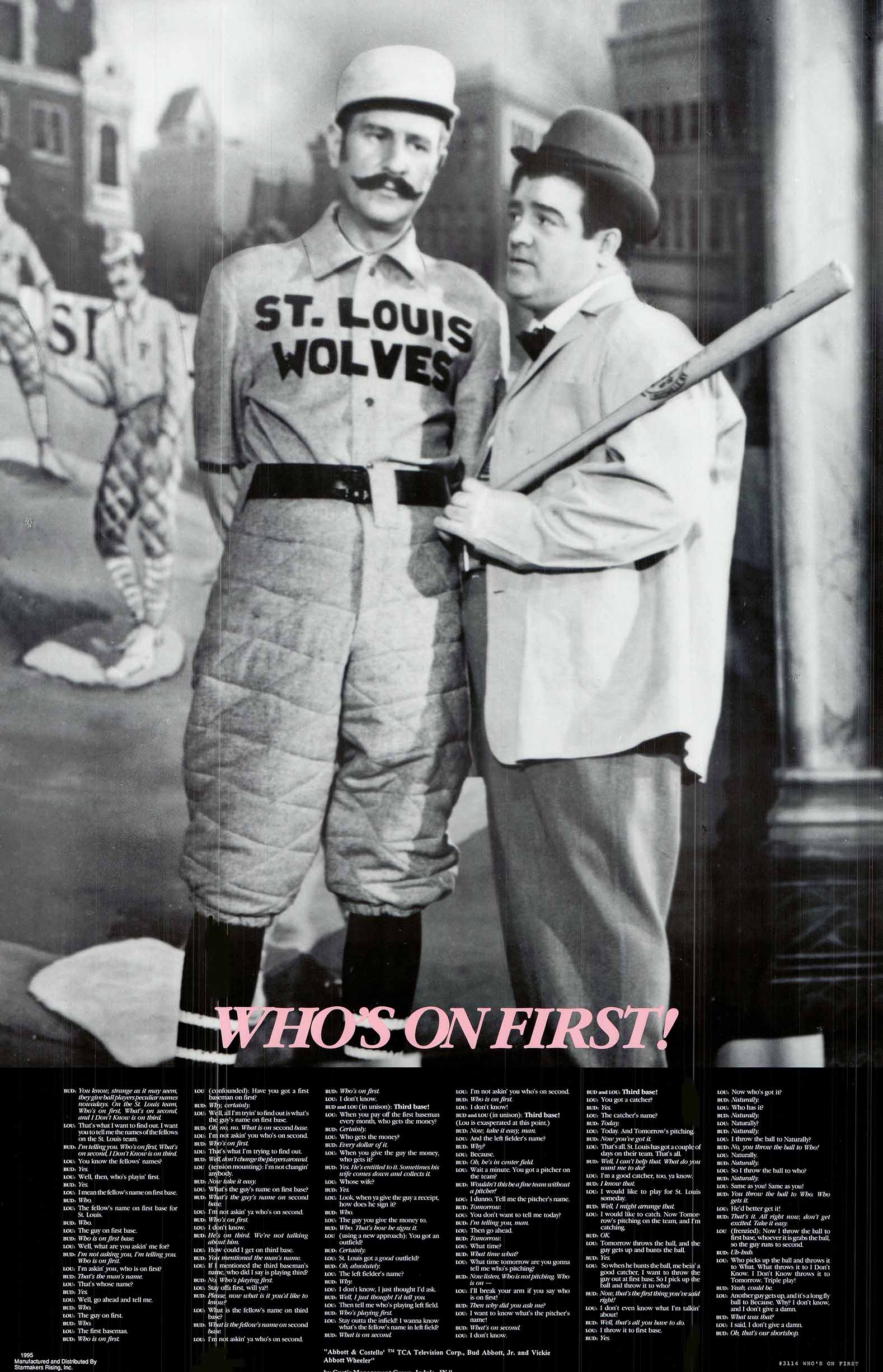 Abbott and Costello, 1945 Who's on First - 23 X 34 Inches (Art Print ...