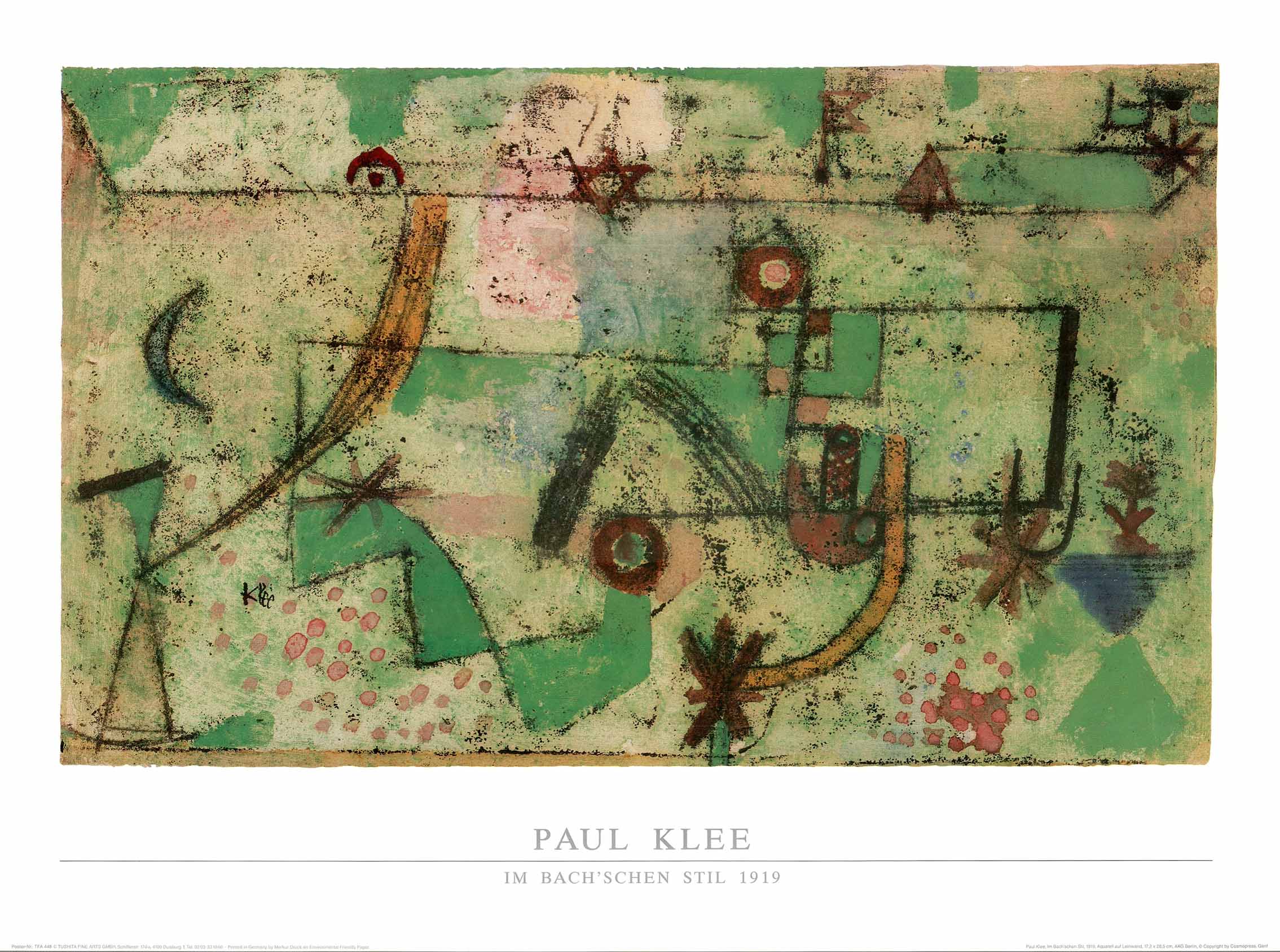 In Bach's Style, 1919 by Paul Klee - 24 X 32 Inches (Art Print ...