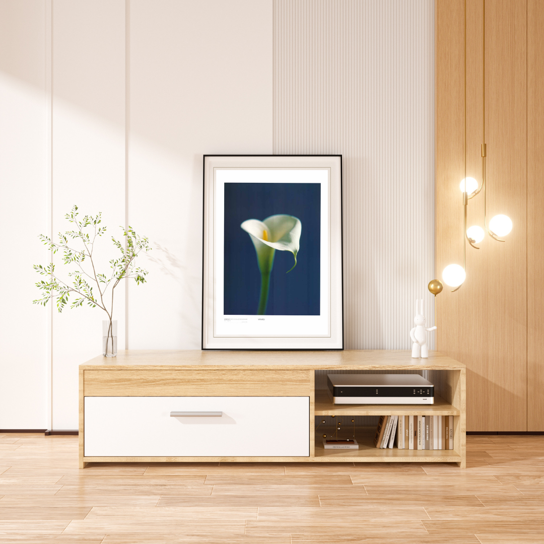 Arum Lily White on Blue Background by Alex Sedgwick -24X32"(Art Print ...
