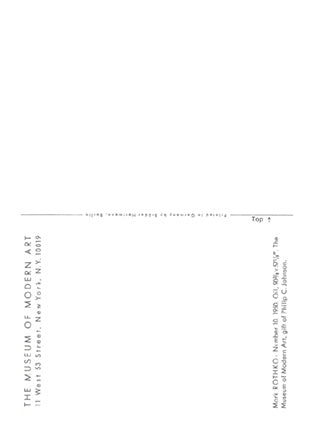 Number 10. 1950 by Mark Rothko - 4 X 6 Inches (10 Postcards ...