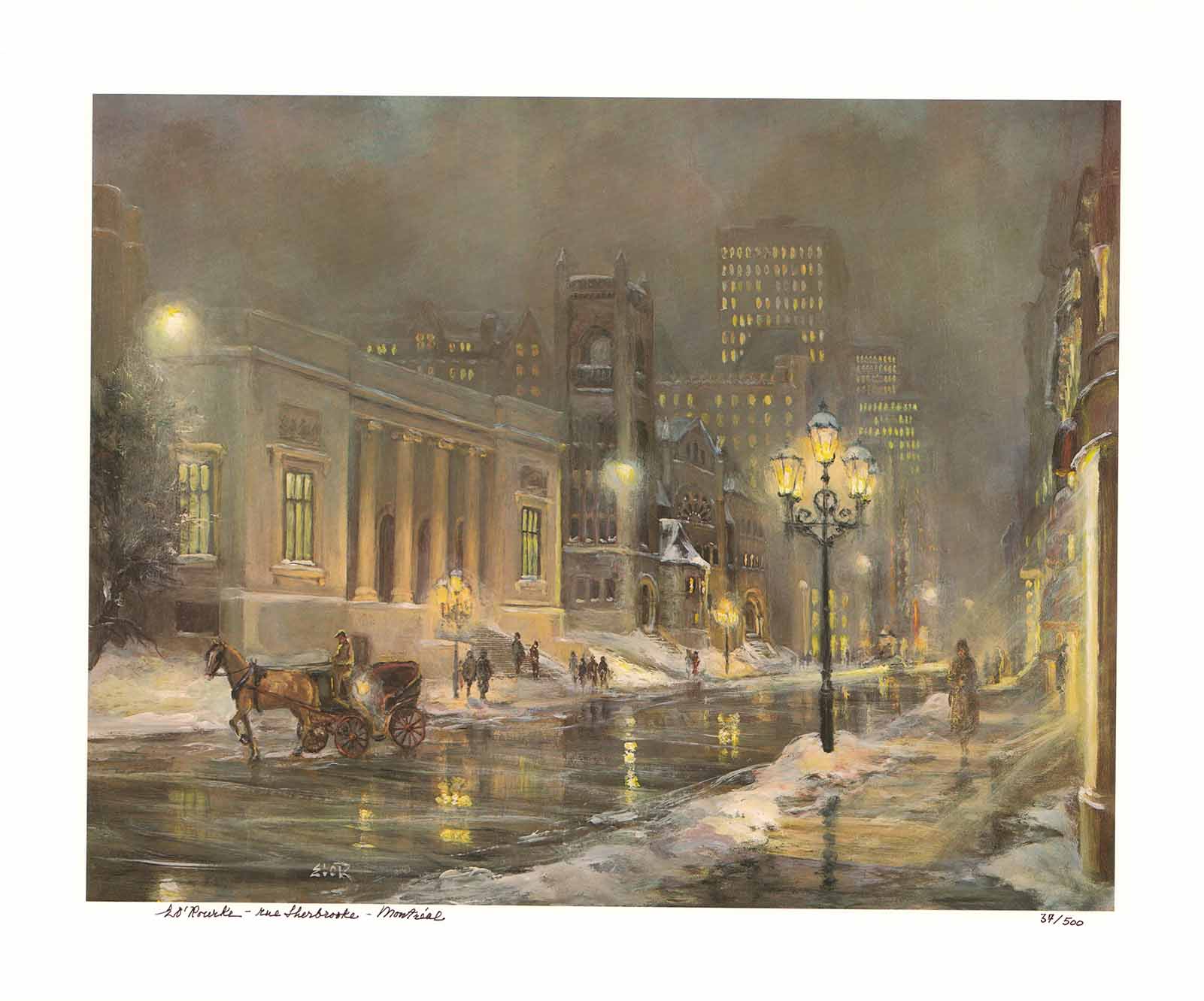 Montreal, Rue Sherbrooke by Elizabeth O'Rourke - 19 X 23 Inches (Litho ...