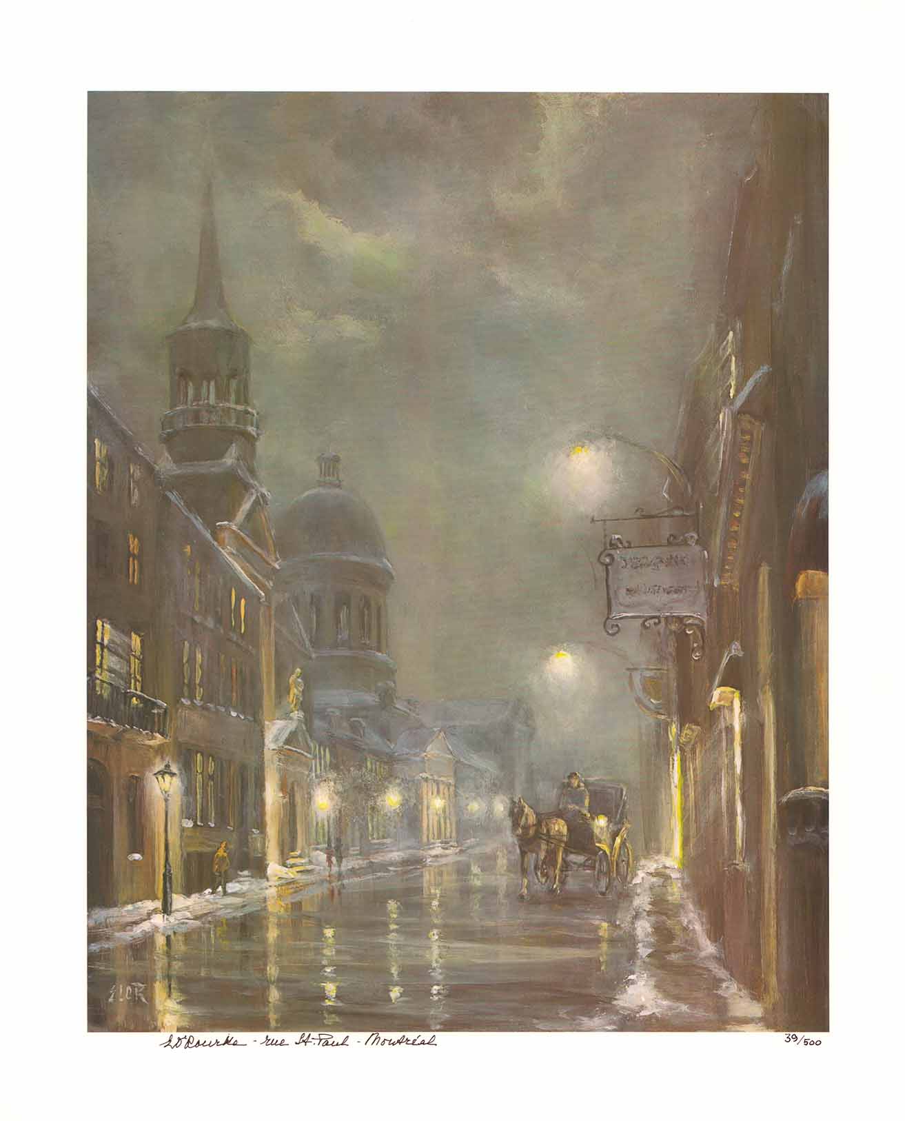 Montreal, Rue St-Paul by Elizabeth O'Rourke - 19 X 23 Inches (Lithogra ...