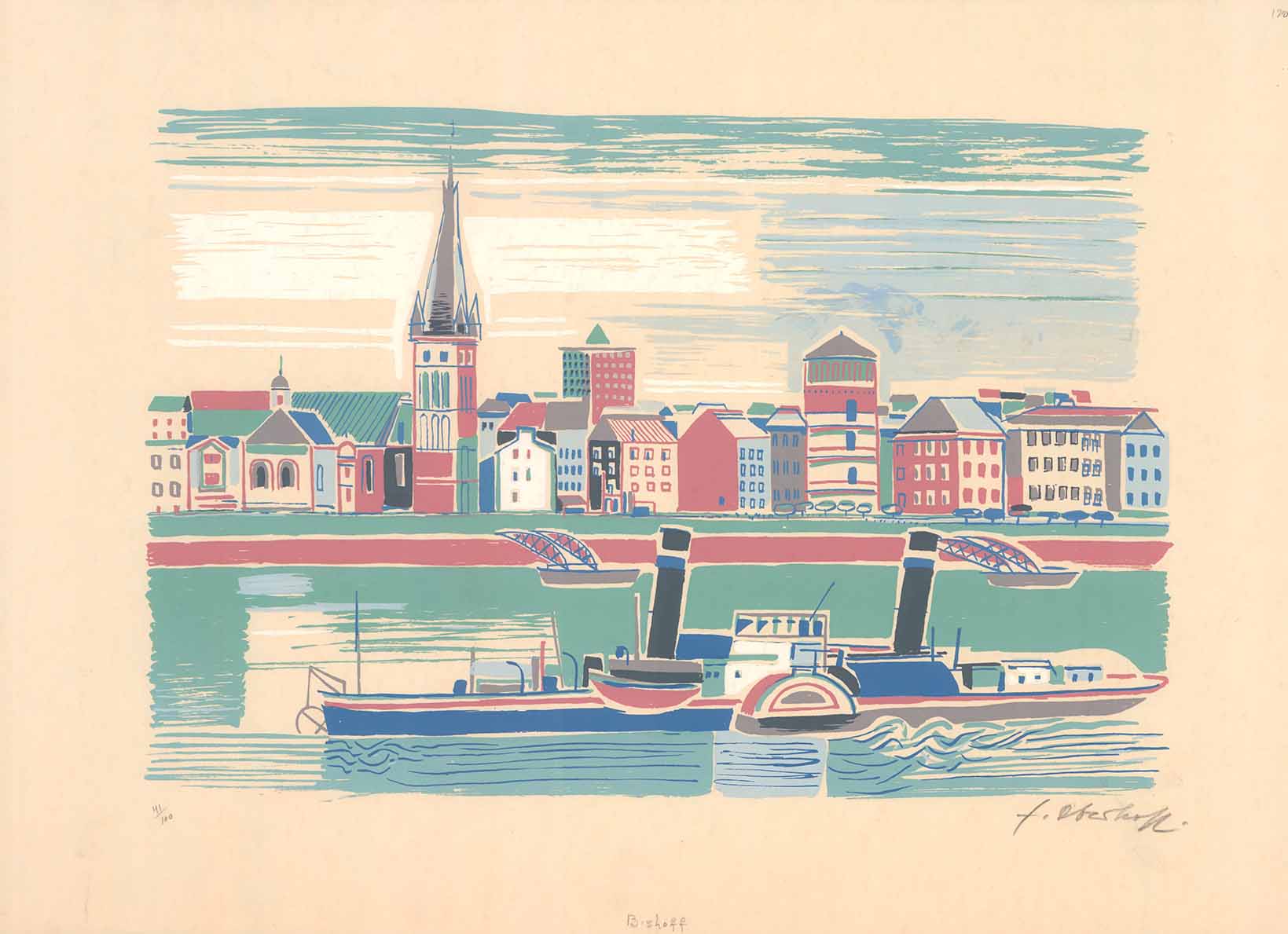 Wuppertal by Ernst Oberhoff (Bishoff) - 17 X 24 Inches (Lithograph Num ...