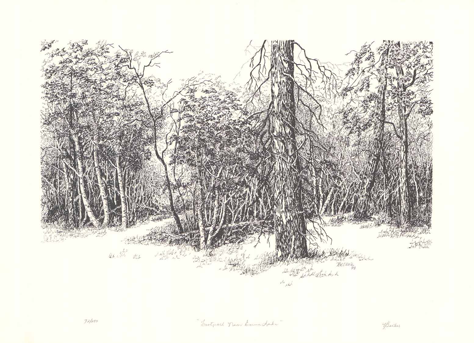 Tootpach New Emma Lake, 1983 by Verna Betker- 16 X 22 Inches (Lithogra ...