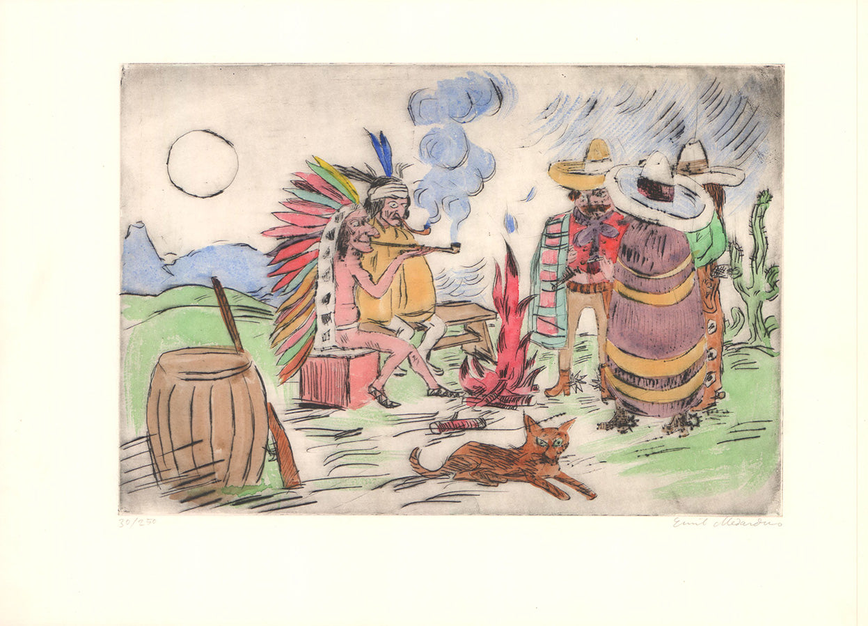 Untitle by Emil Medardus - 13 X 18 Inches (Original Etching, Numbered ...