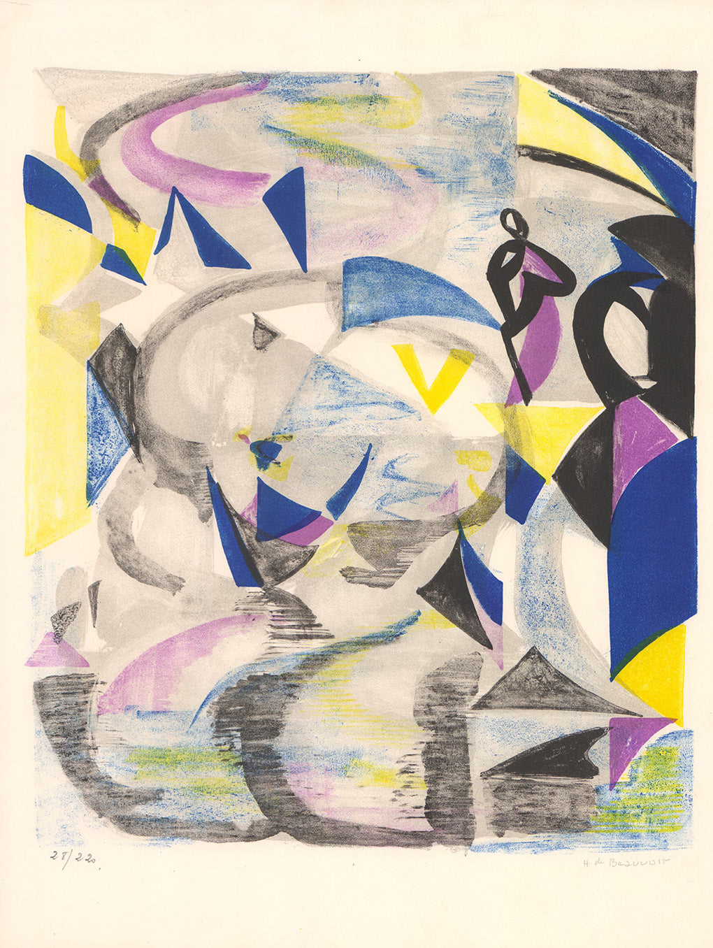 Le Gondolier by Helene de Beauvoir-15X20"(Offset Lithograph Facsimile ...