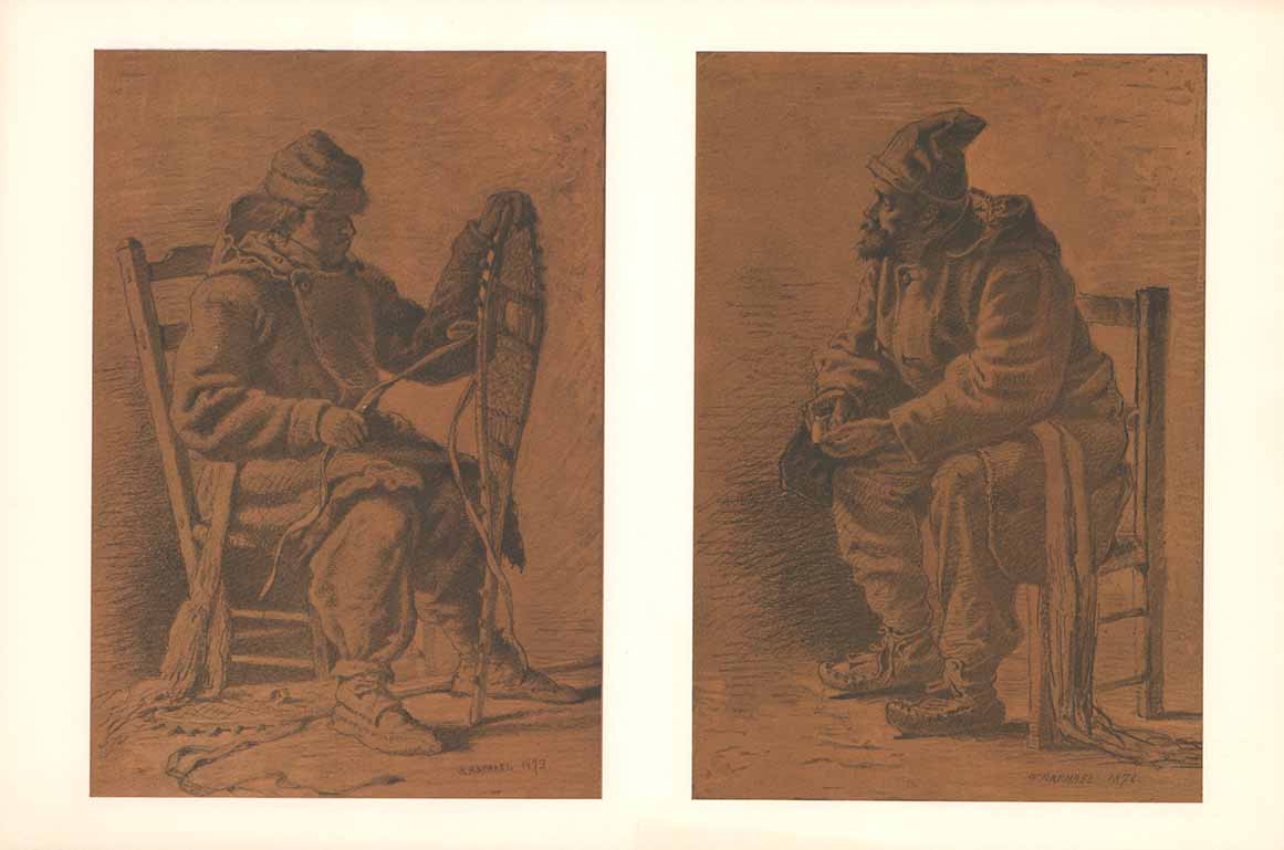 Habitant and Snow-Shoer by William Raphael - 11 X 17 Inches (Offset Li ...