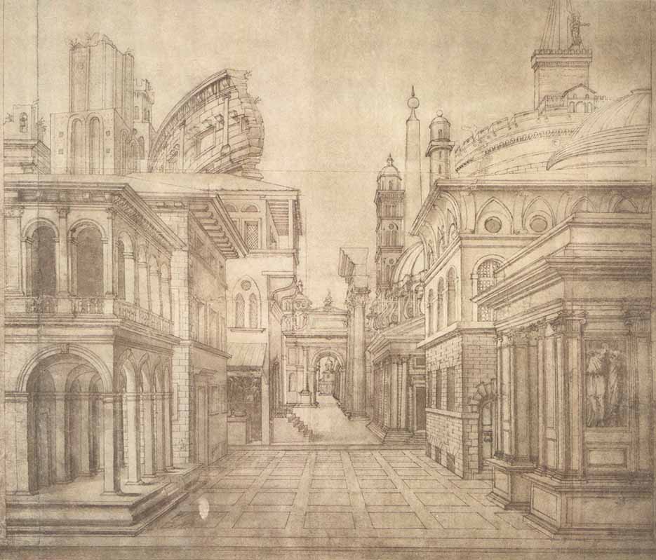 Prospettiva Architettonica by Baldassarre Peruzzi - 12 X 14 Inches (Of ...