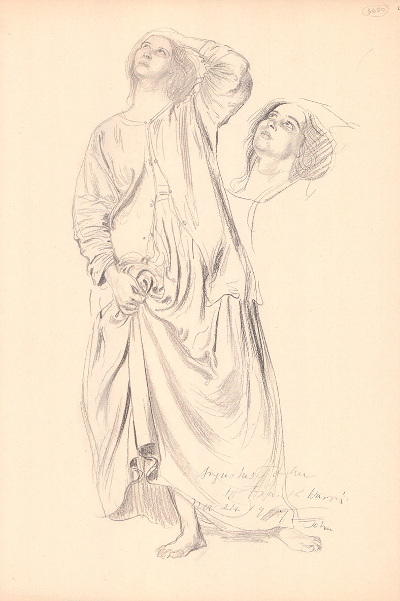 Woman Posing - Dorelia, 1949 by Augustus Edwin John - 12 X 17 Inches ...