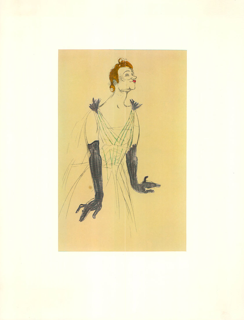 Yvette Guilbert by Henri de Toulouse-Lautrec - 12 X 16 Inches (Art Pri ...