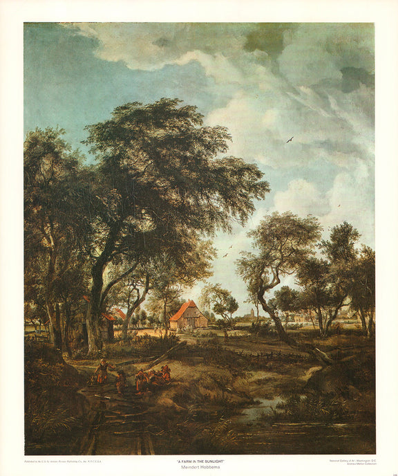 A Farm in the Sunlight by Meindert Hobbema - 15 X 18 Inches (Offset Ar ...