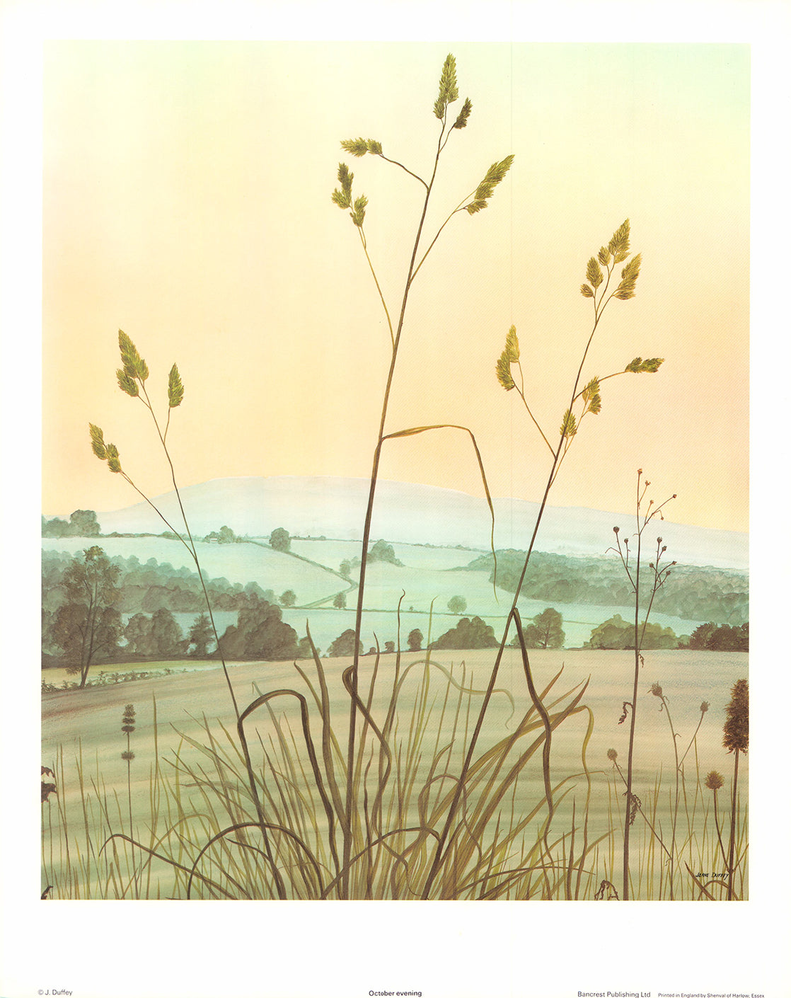 October Evening by J. Duffey - 16 X 20 Inches (Offset Lithograph Fine ...