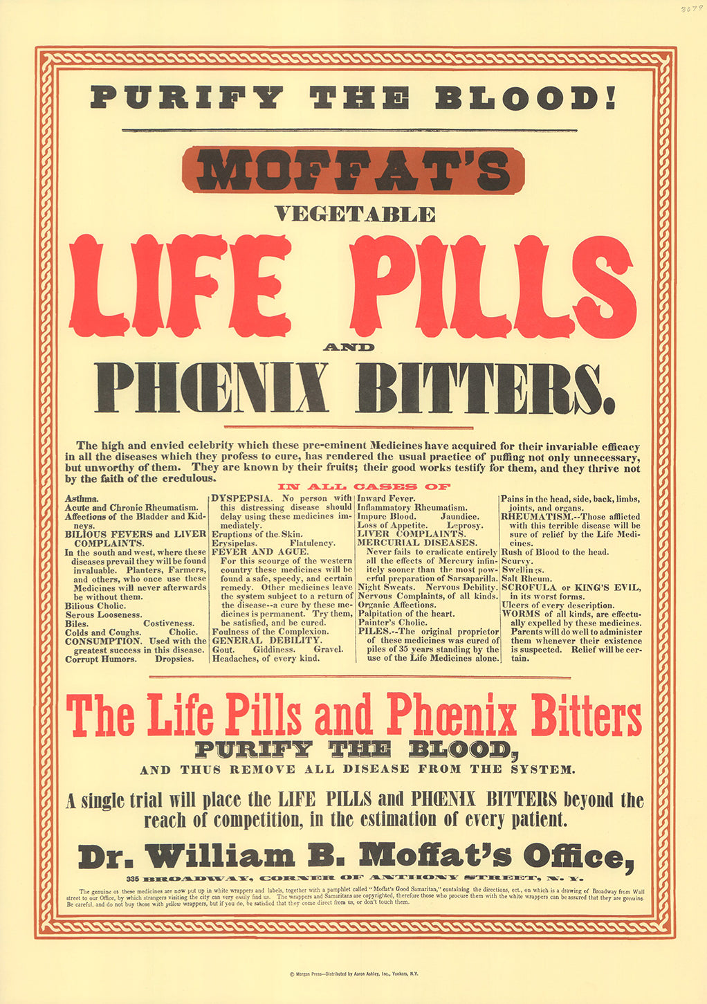 Moffats Life Pills and Phoenix Bitters - 15 X 21 Inches (Silkscreen ...