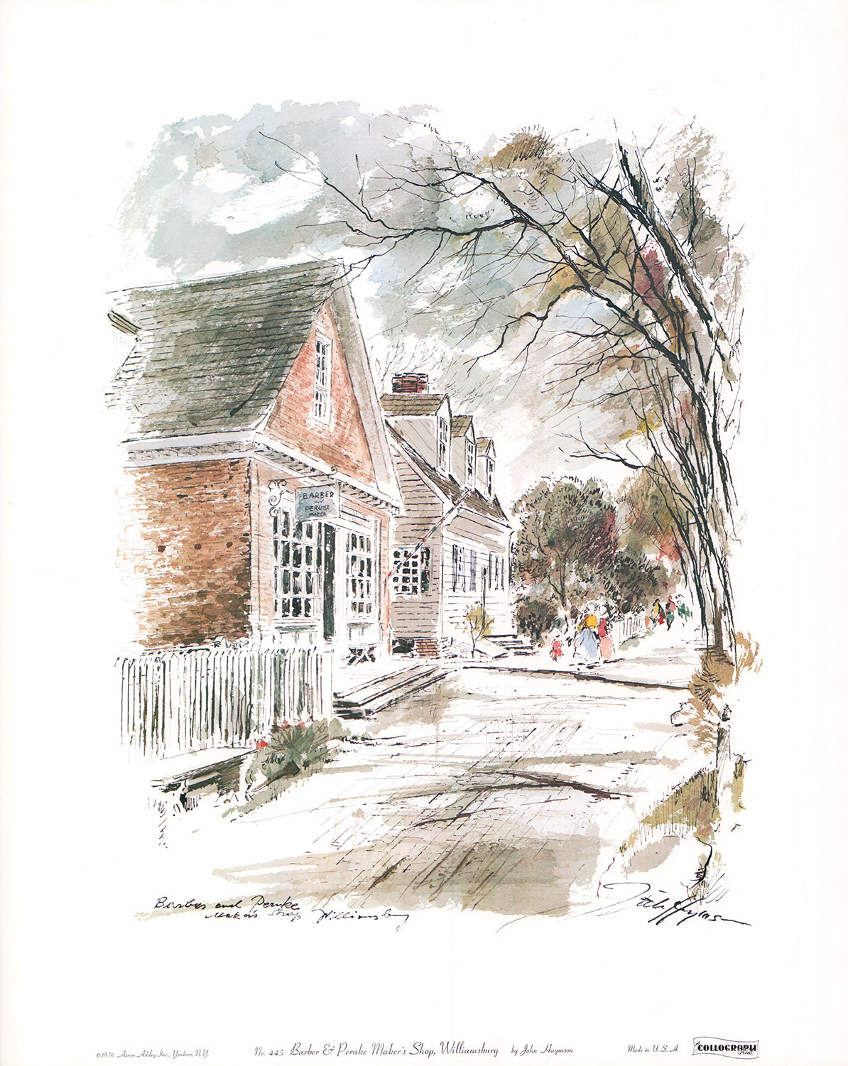 Barber & Peruke Makers Shop, Williamsburg by John Haymson - 17 X 21 In ...