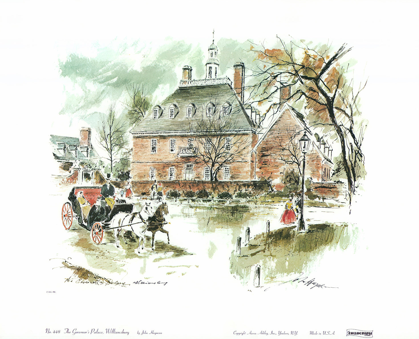 The Governors Palace, Williamsburg by John Haymson - 17 X 21 Inches (A ...