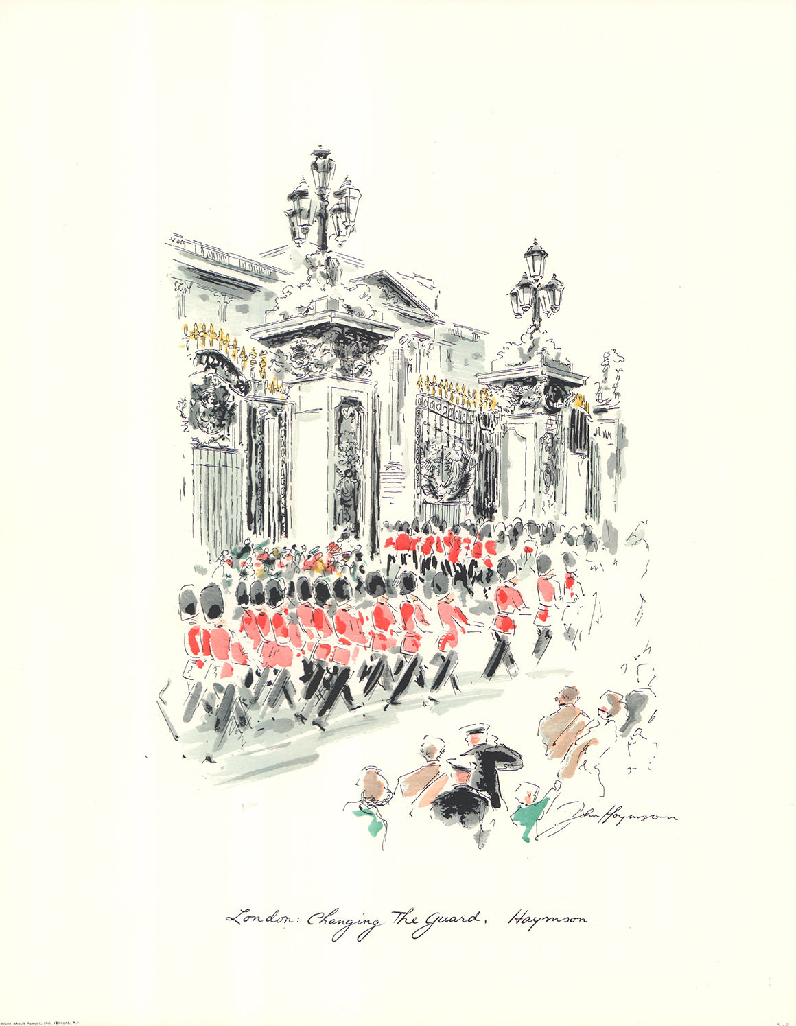 Changing the Guard, London by John Haymson - 17 X 21 Inches (Hand Colo ...
