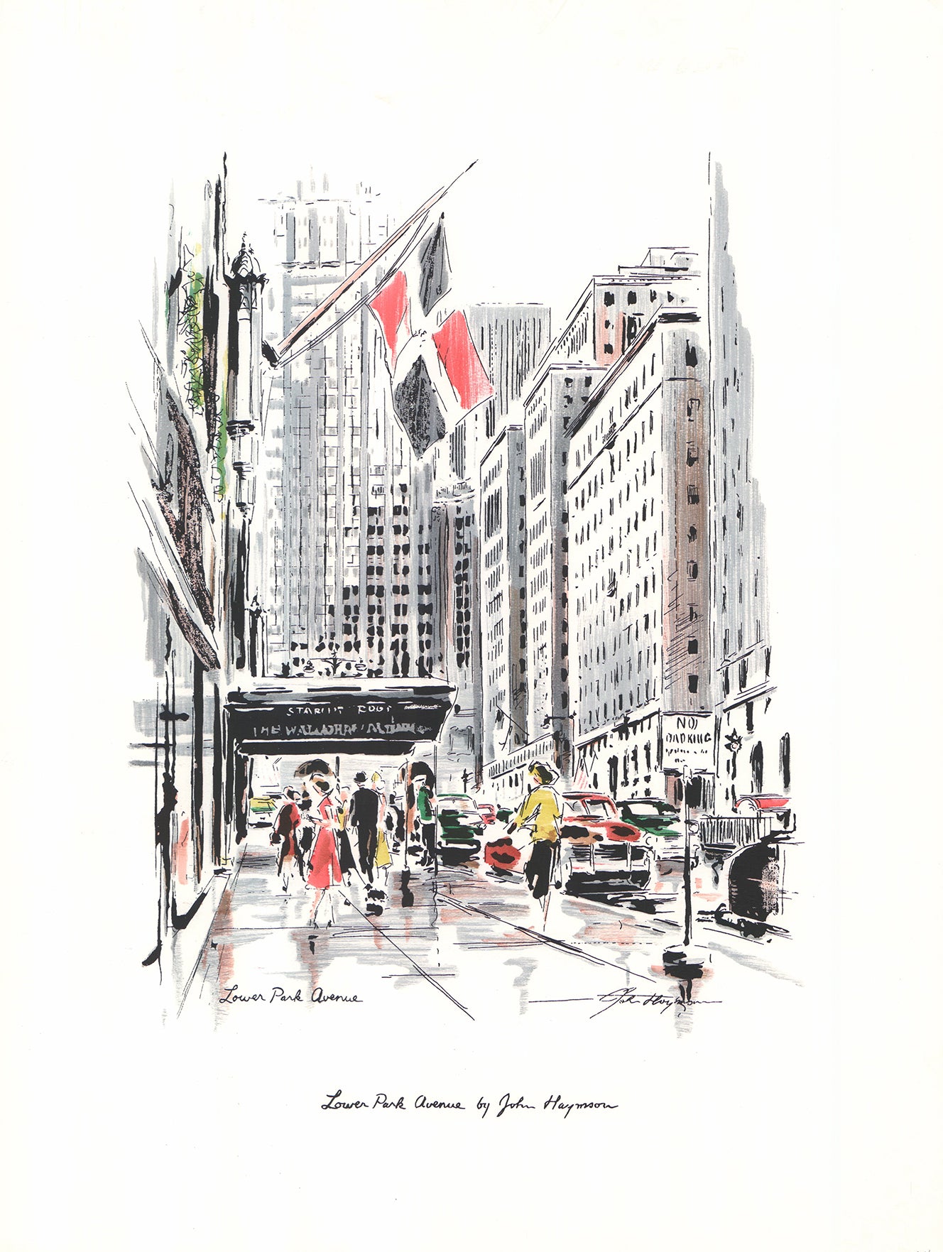 Lower Park Ave., New York by John Haymson - 19 X 25 Inches (Hand Color ...