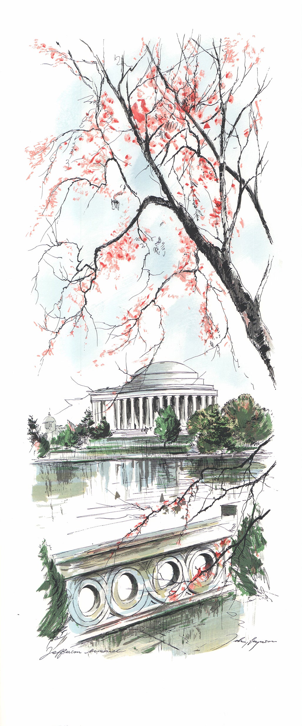 Jefferson Memorial, Washington by John Haymson - 15 X 35 Inches (Hand ...