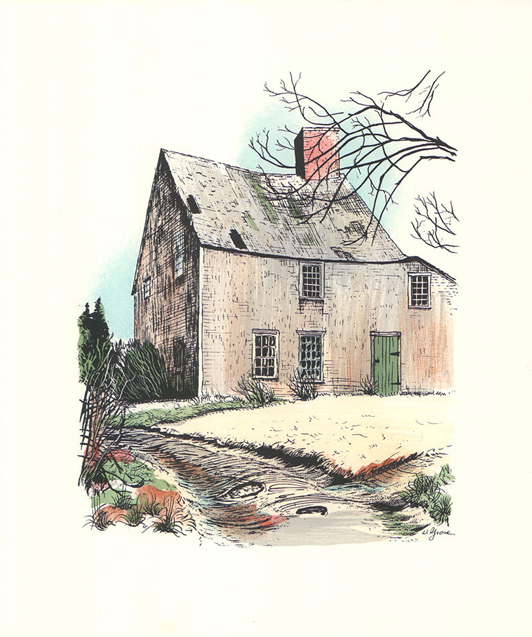 Old House, Cape Cod by David Grose - 10 X 13 Inches (Offset Litho Hand ...