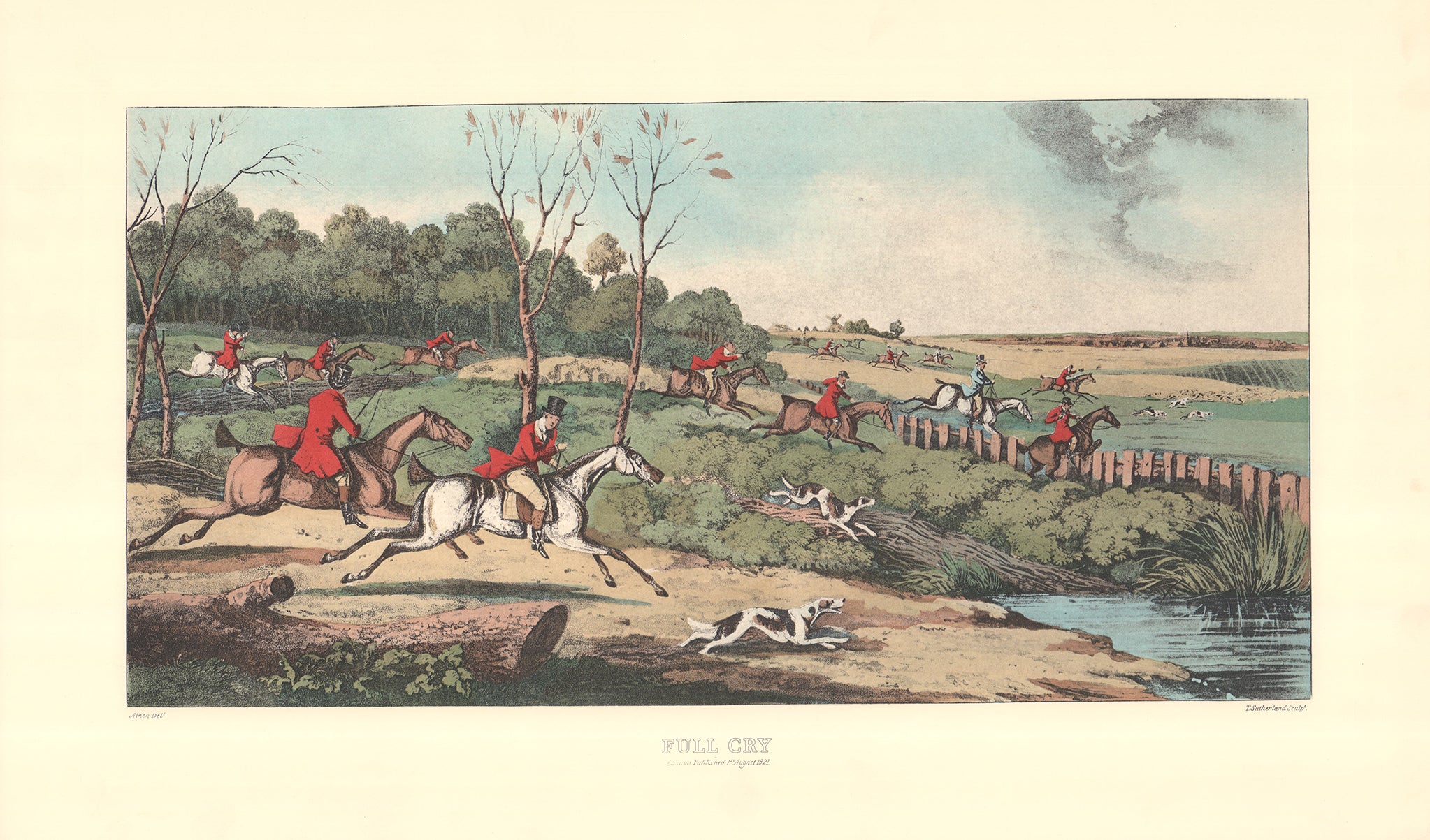 Full Cry by Alken-Sutherland - 18 X 29 Inches (Offset Lithograph Hand ...