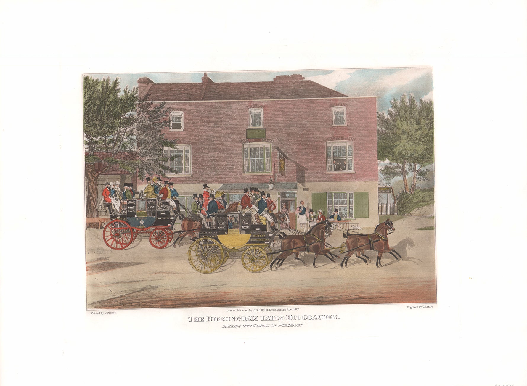 Tally-Ho by J. Pollard - 19 X 25 Inches (Hand Colored Watercolor ...