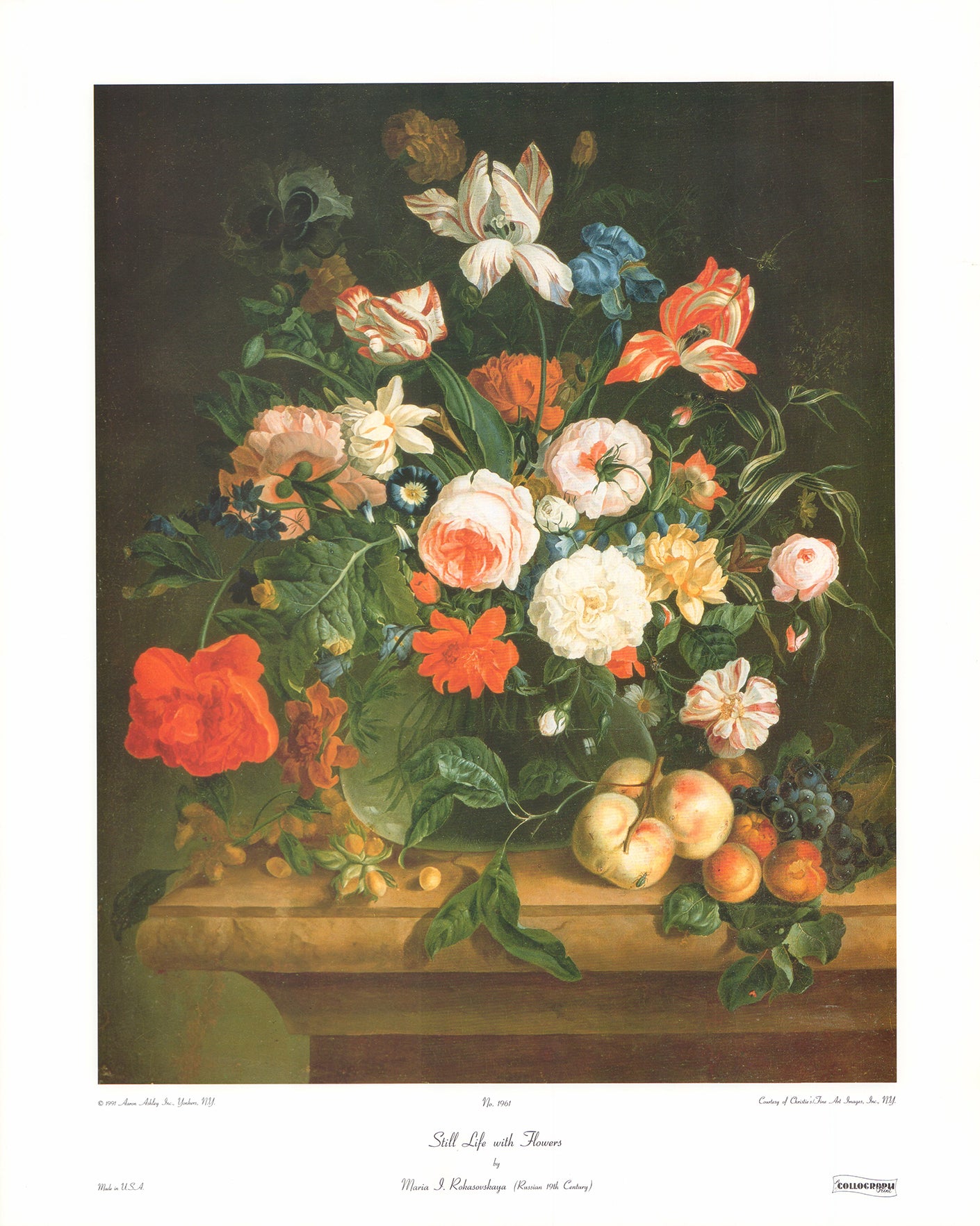Still Life with Flowers by Maria I. Rokasovskaya - 20 X 25 Inches (Art ...