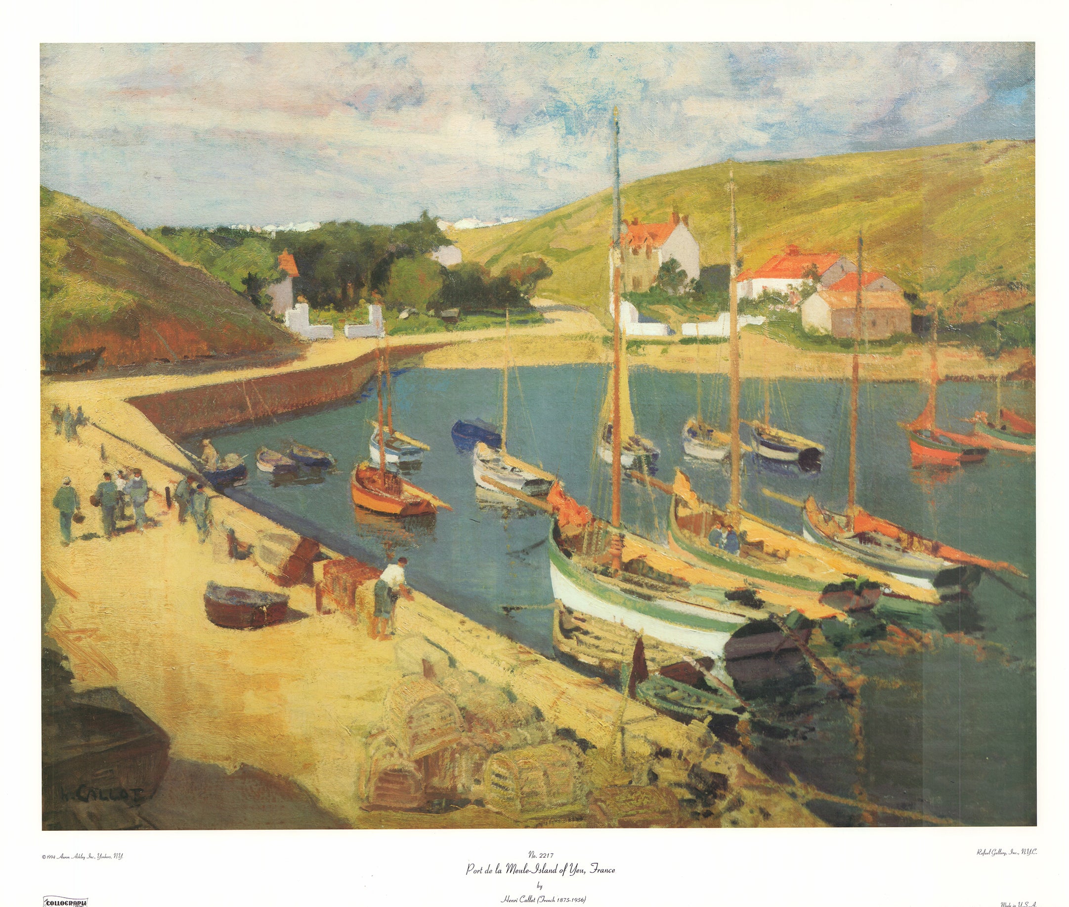 Port de la Meule, Island of Yeu, France by Henri Callot - 26 X 31 Inch ...