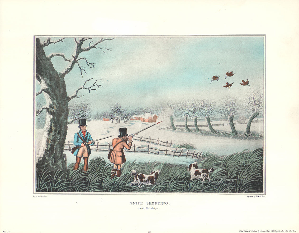 Snipe Shooting by Robert Havell - 13 X 16 Inches (Hand Colored Waterco ...