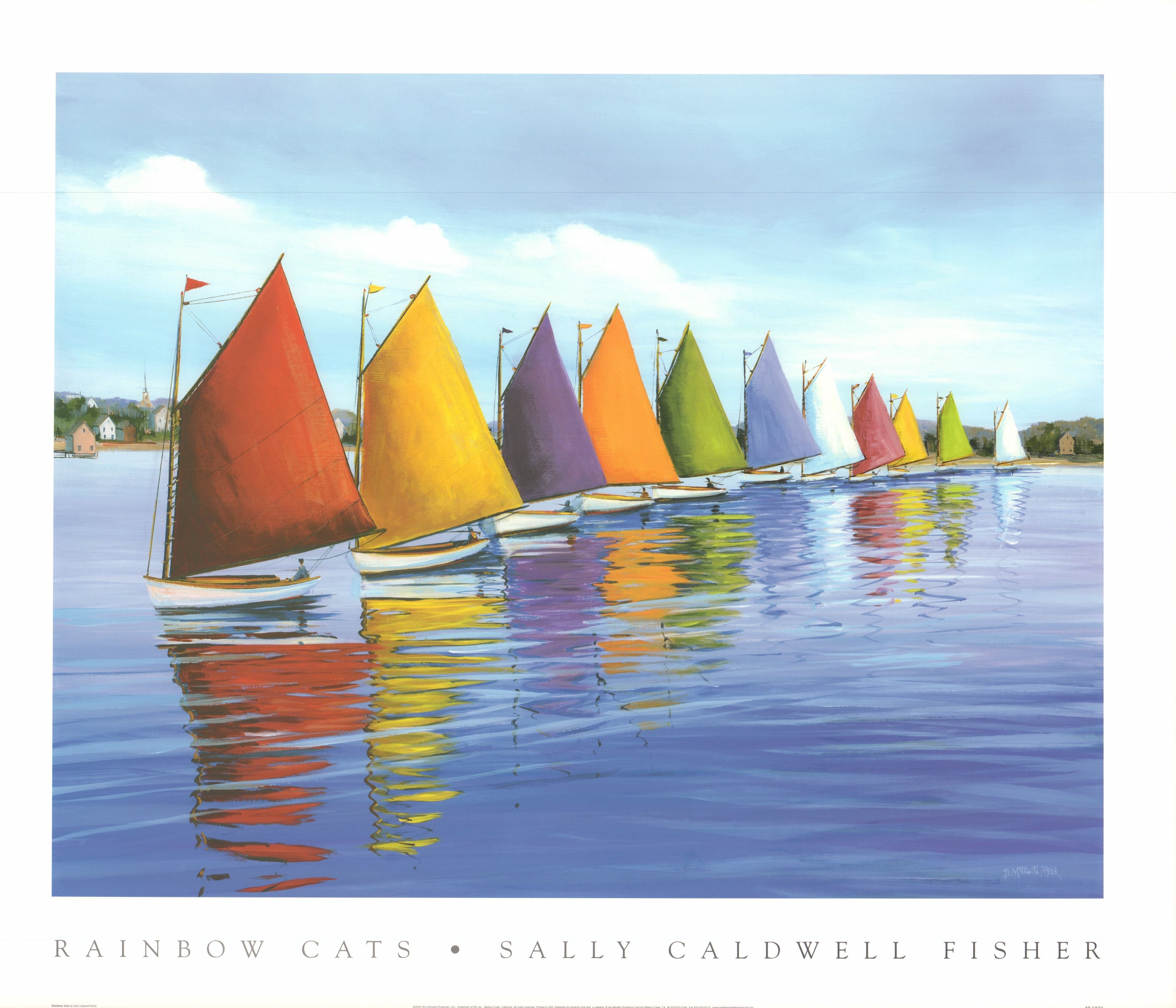 Rainbow Cats by Sally Caldwell Fisher - 27 X 32 Inches (Art Print ...