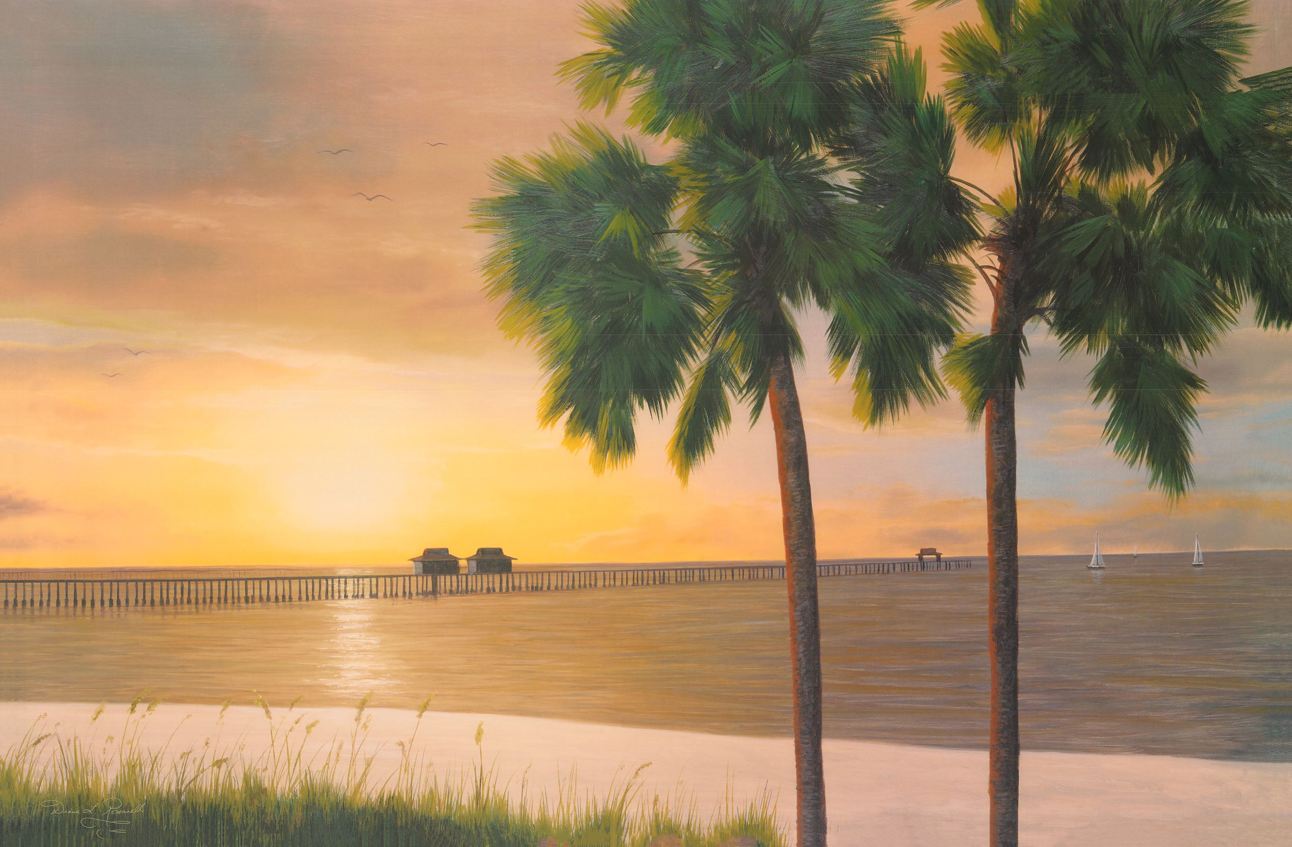 Naples Sunset by Diane Romanello - 24 X 36 Inches (Art Print ...
