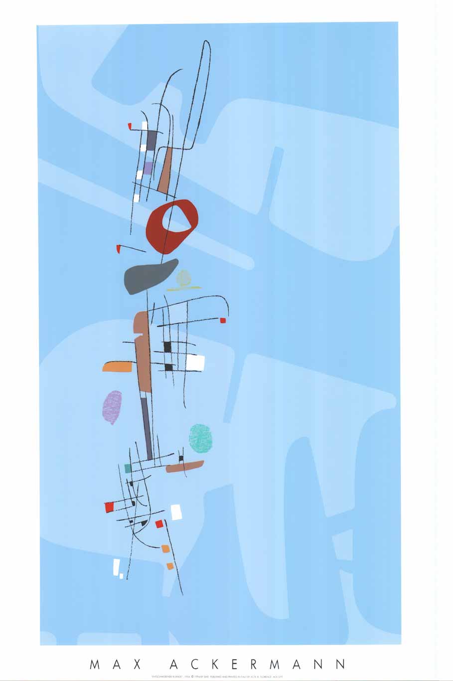 Some Sounds, 1954 by Max Ackermann - 28 X 40 Inches (Silkscreen ...