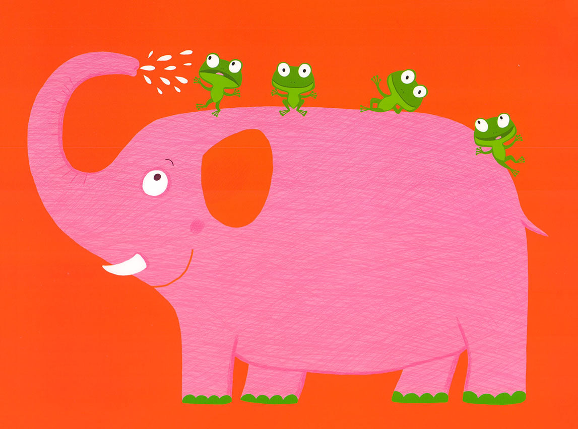 The Elephant and the Frogs by Nathalie Choux - 12 X 16 Inches (Art Pri ...