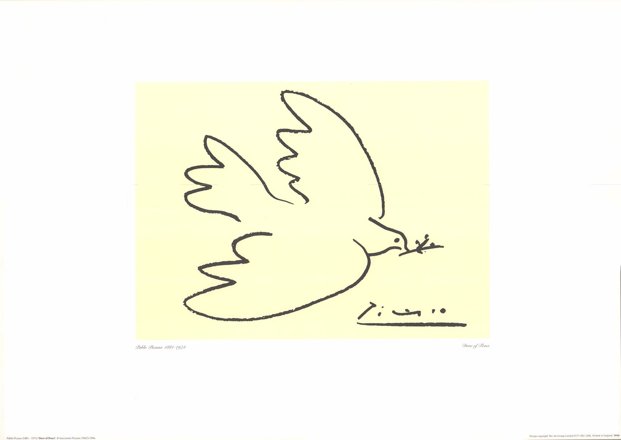 Dove of Peace by Pablo Picasso - 20 X 28 Inches (Silkscreen ...