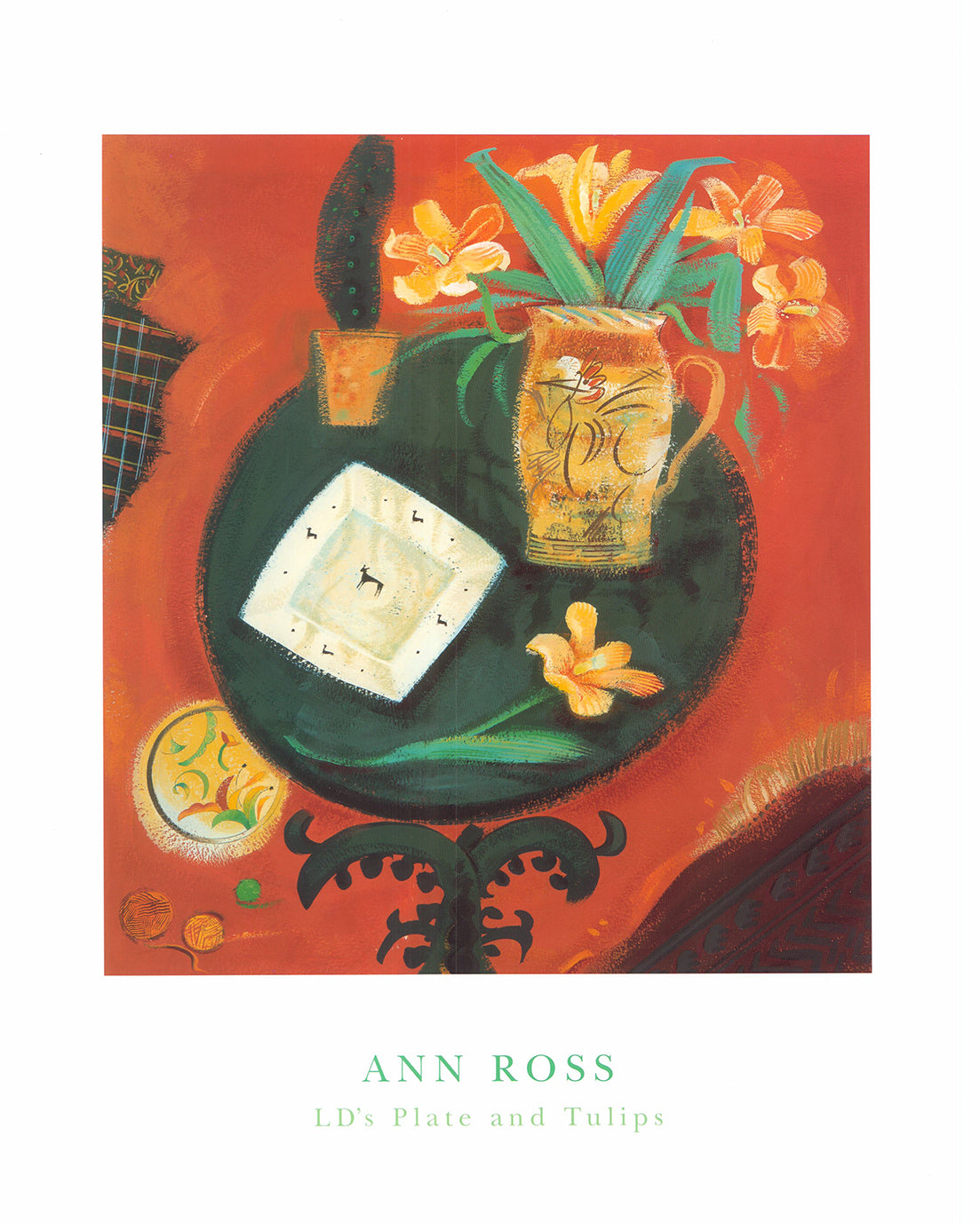 LDs Plate and Tulips by Ann Ross - 16 X 20 Inches (Art Print ...
