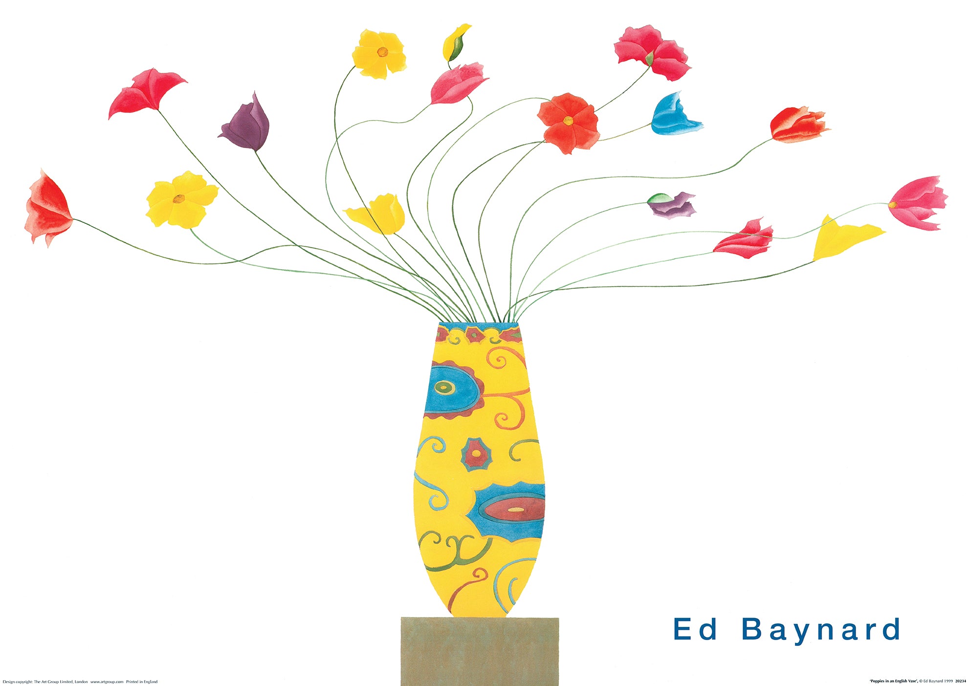 Poppies in an English Vase by Ed Baynard - 20 X 28 Inches (Art Print ...
