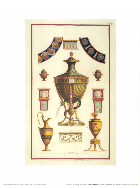 Classical Interior 38' by G.B. Pergolese- 12 X 16 Inches (Art Print ...