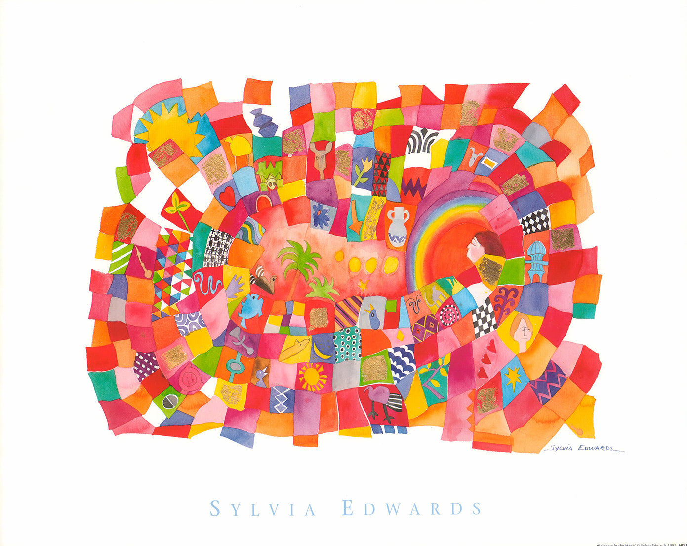 Rainbow in the Maze by Sylvia Edwards - 16 X 20 Inches (Art Print ...