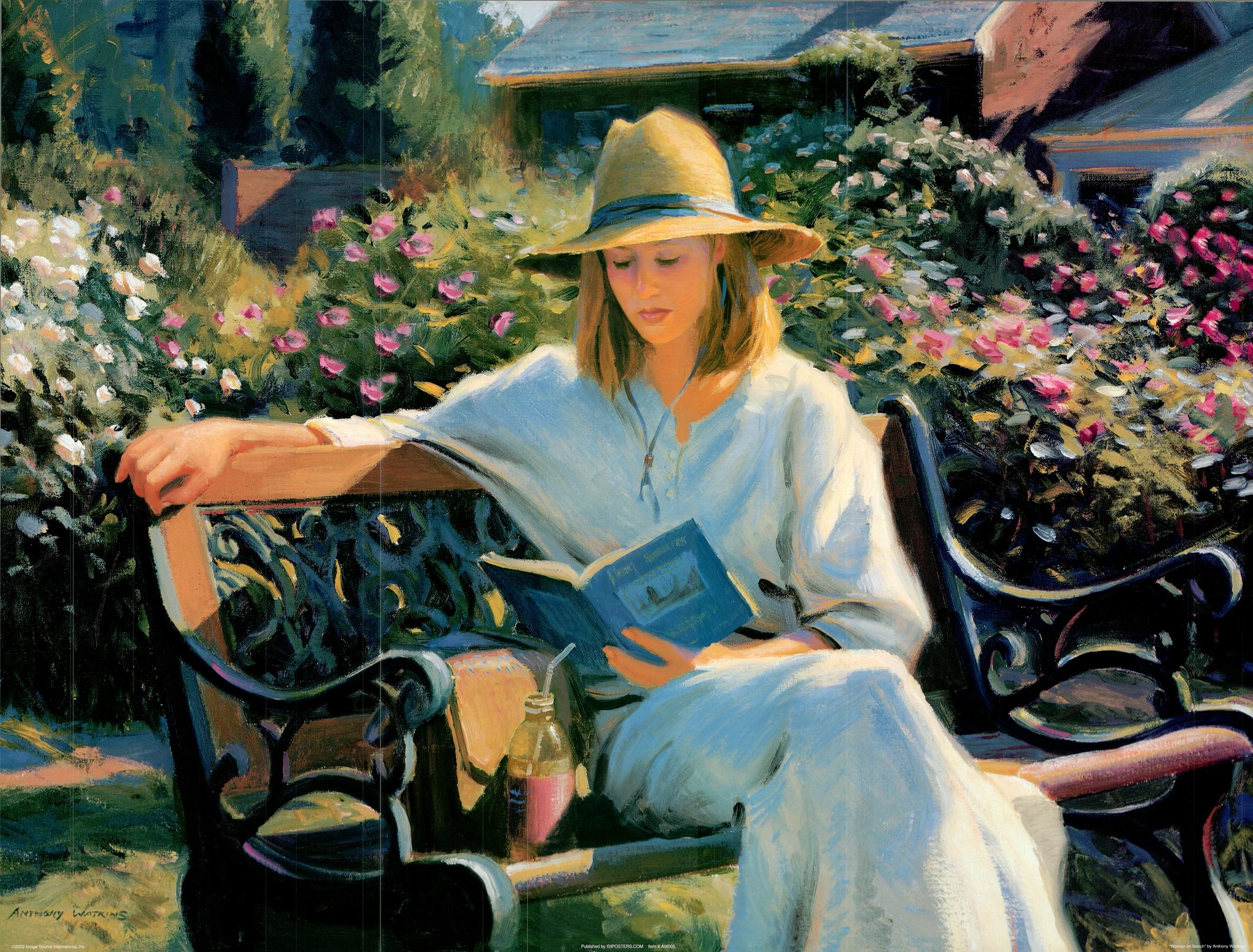 Woman on bench by Anthony Watkins - 24 X 32 Inches (Art Print ...
