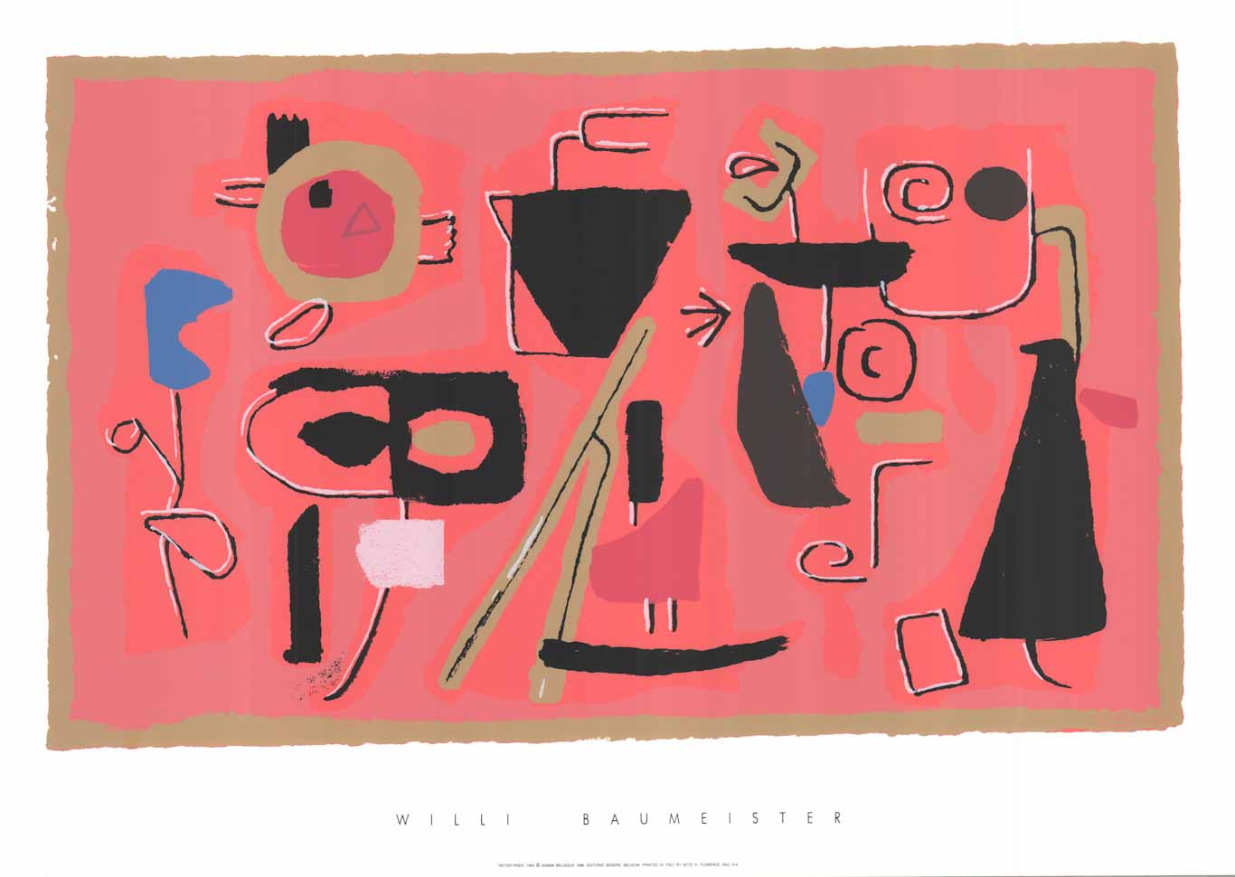 Red Fries, 1954 by Willi Baumeister - 28 X 40 Inches (Silkscreen ...