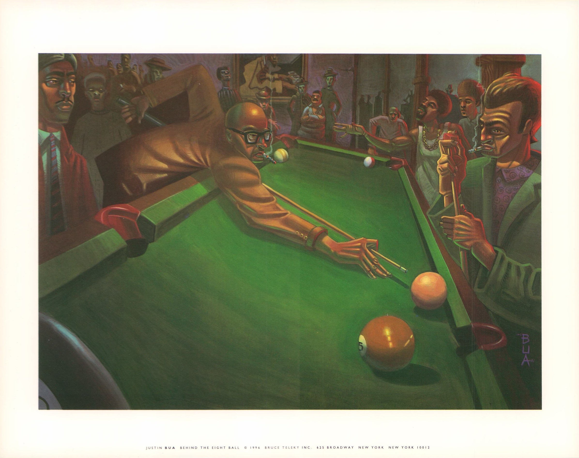 Behind the Eight Ball, 1996 by Justin Bua - 10 X 12 Inches (Art Print ...