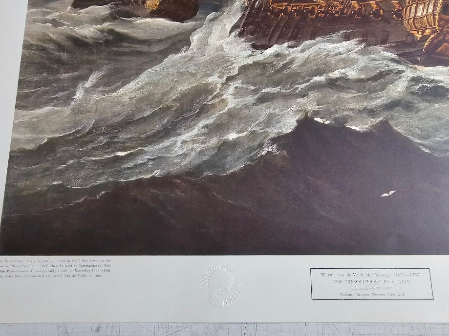 The Resolution in a Gale by Willem van de Velde the Younger - 27 X 32 ...