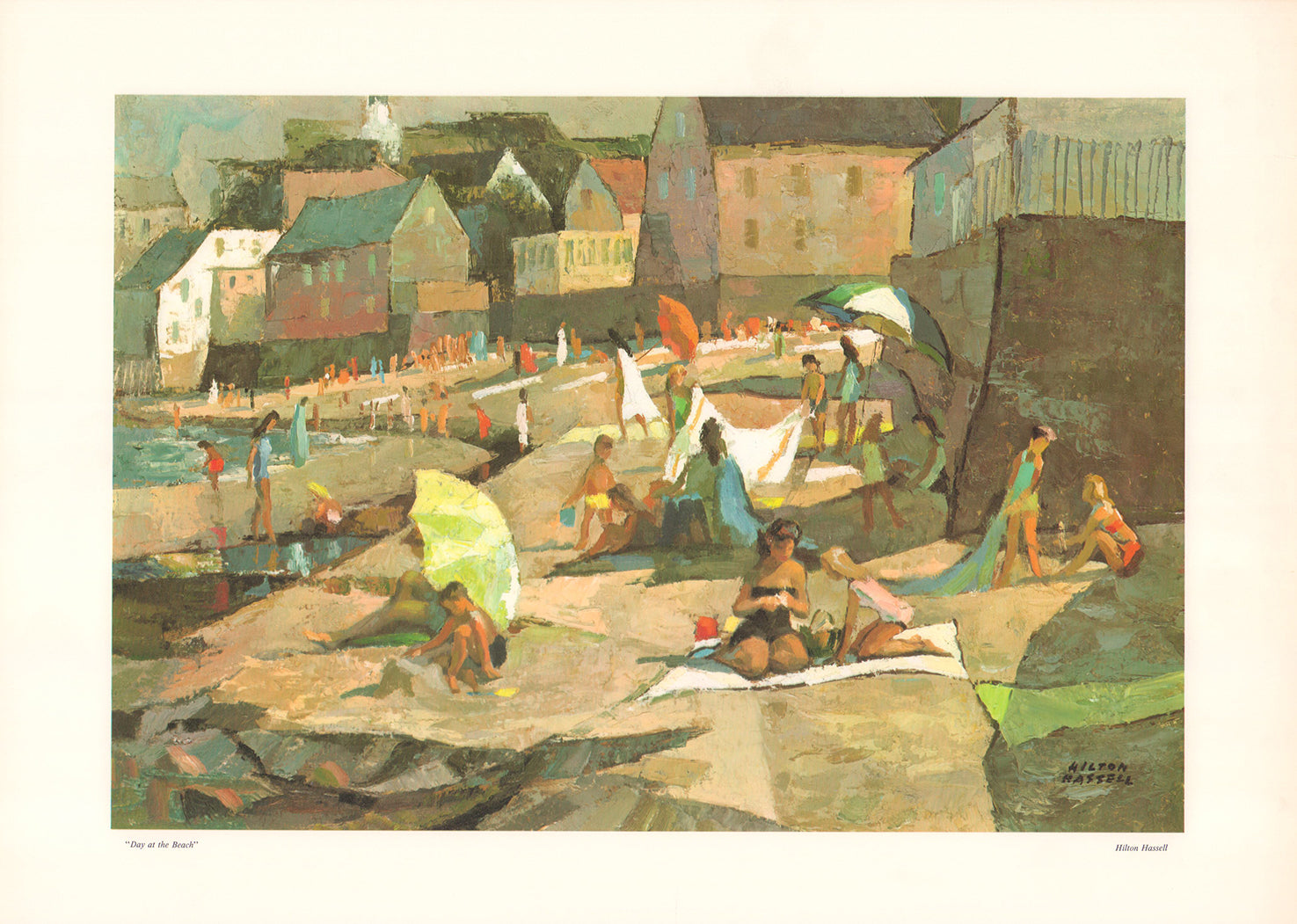 Day at the Beach by Hilton Hassell - 15 X 21 Inches (Silkscreen Signed ...