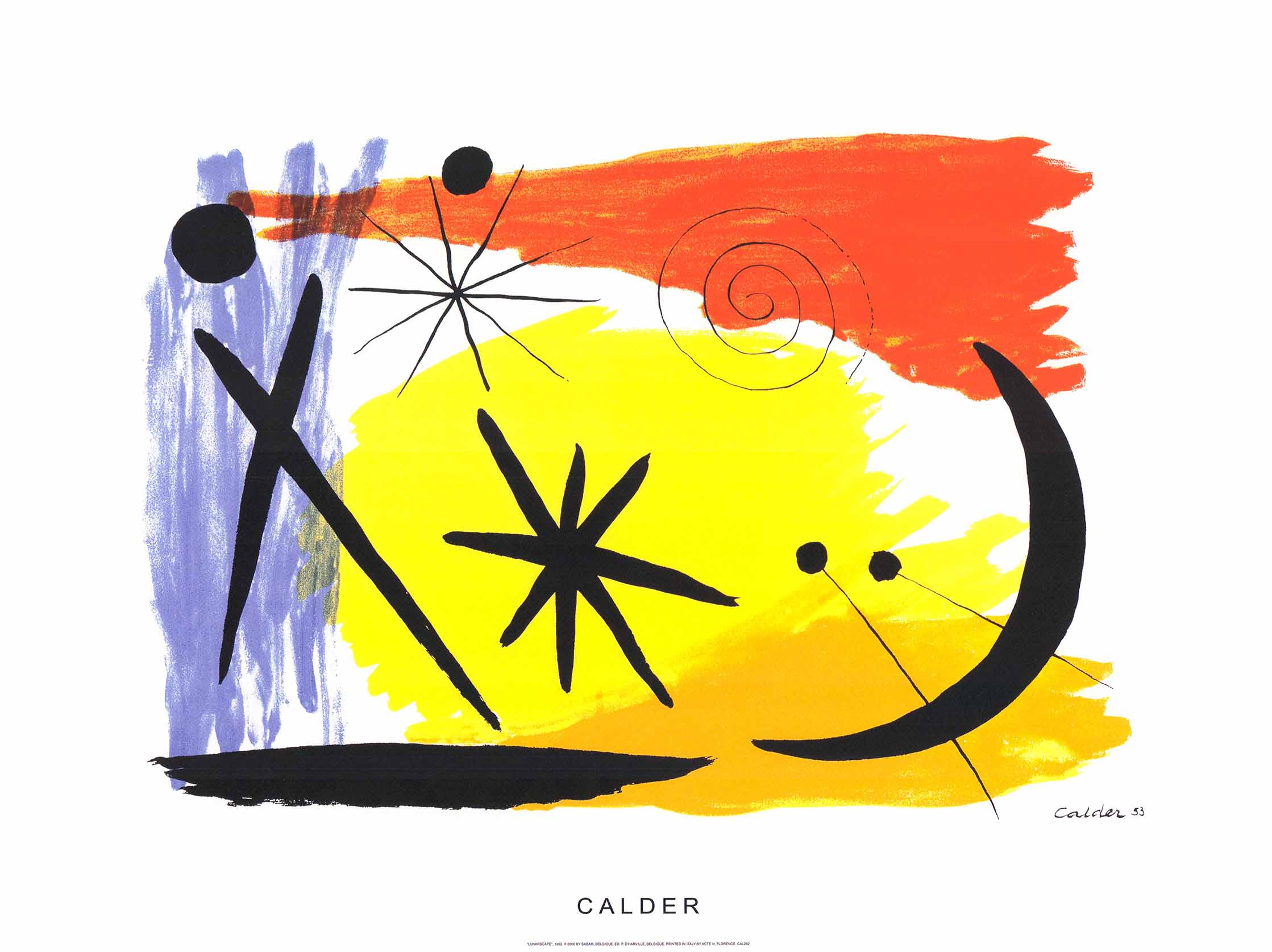 Lunarscape, 1953 by Alexander Calder - 24 X 32 Inches (Silkscreen ...