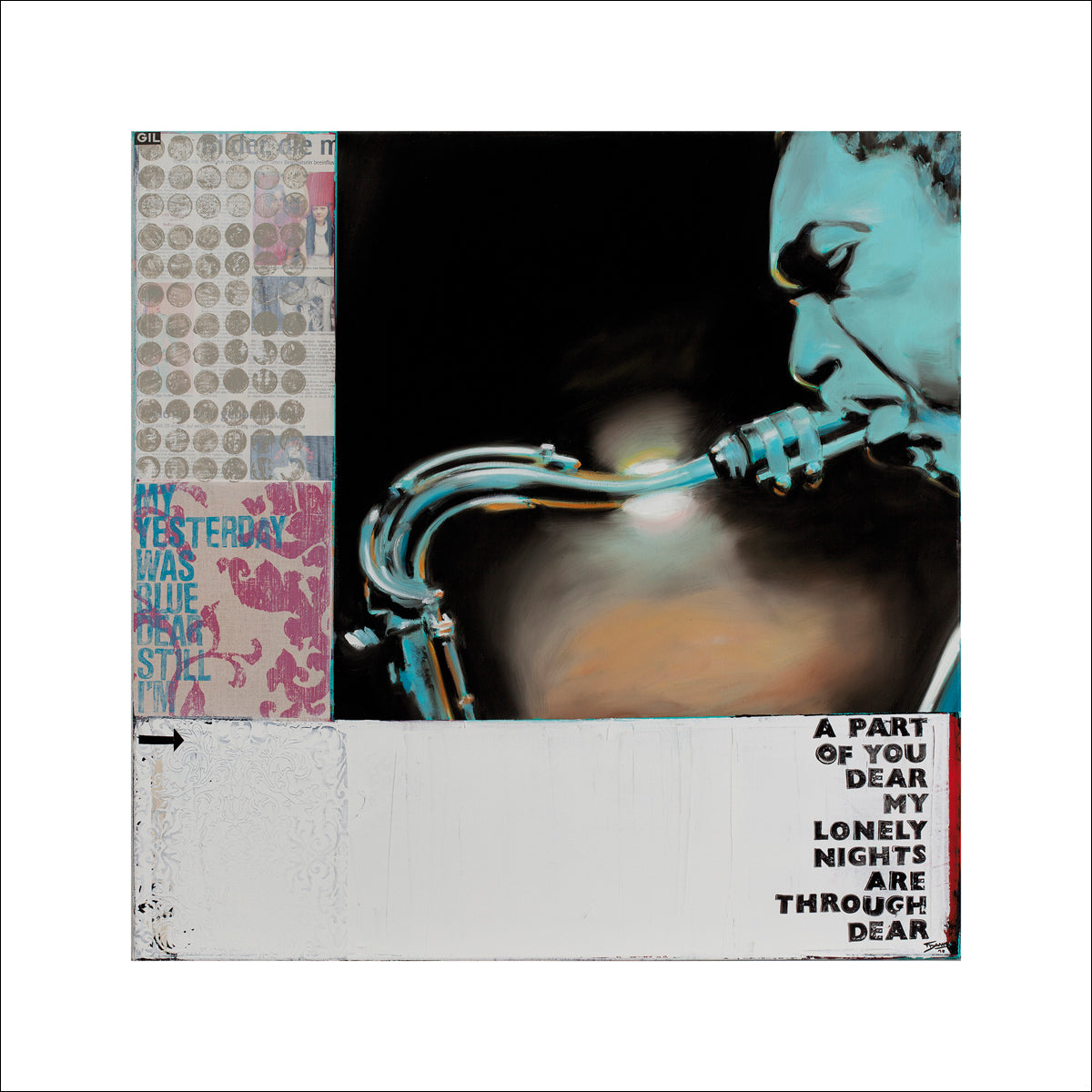 Untitled, 2010 (Jazz) by Frank Damm - 36 X 36 Inches (Silkscreen ...