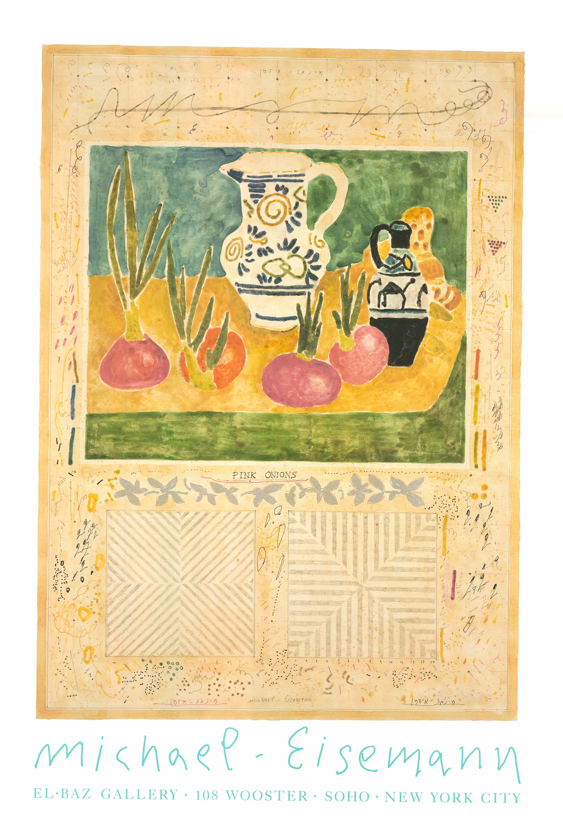 Pink Onions by Michael Eisemann - 27 X 39 Inches (Offset Lithography S ...