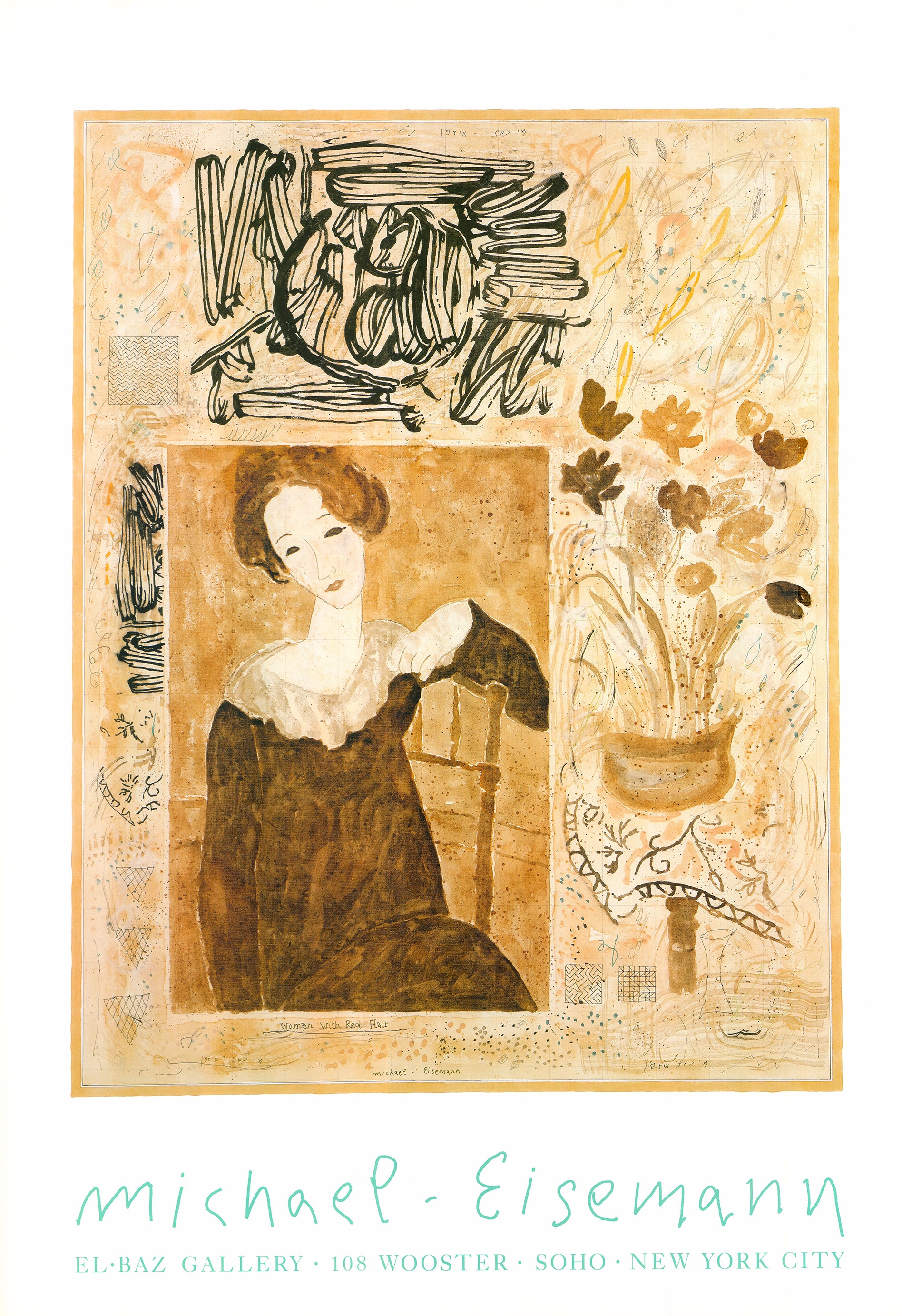 Woman with Red Hair by Michael Eisemann - 27 X 39 Inches (Offset Litho ...