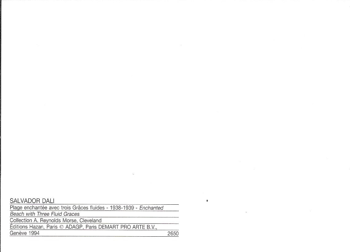 Enchanted Beach with Three Fluid Graces by Salvador Dali - 4 X 6 Inche ...