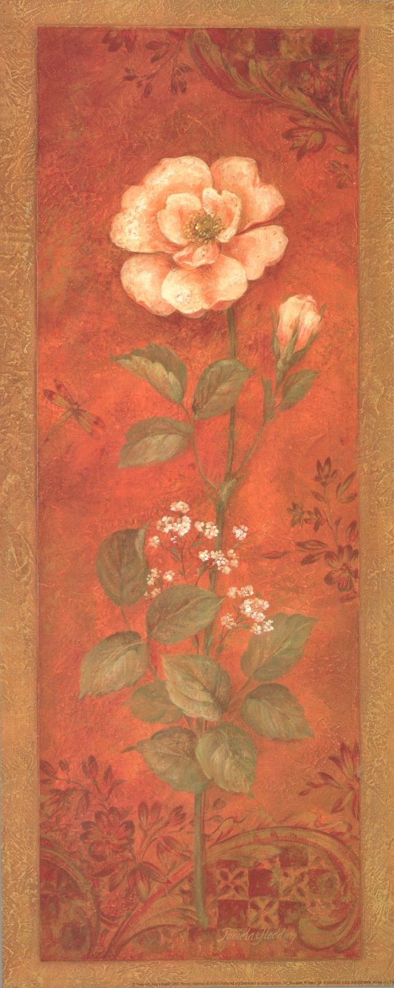 Rose with Baby's Breath by Pamela Gladding - 8 X 20 Inches (Art Print ...