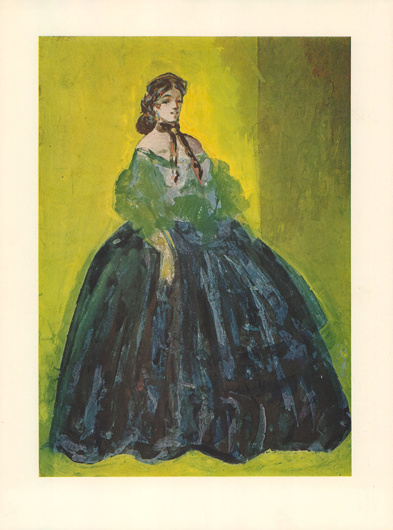 Lady in Blue by Constantin Guys - 11 X 15 Inches (Fine Art Print ...